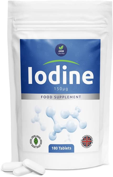 Iodine Tablets 150mcg X 180 6 Month Supply Vegan High Strength