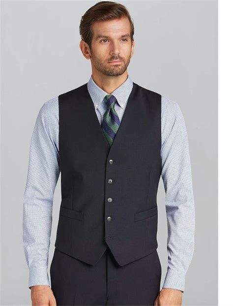 Jos Abank 1905 Collection Tailored Fit Textured Suit Separate Vest
