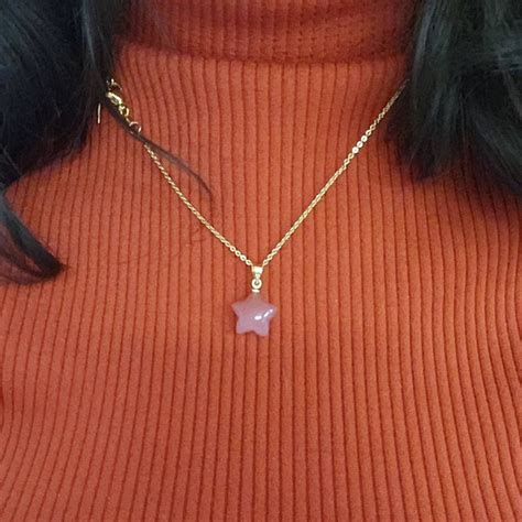 Genuine Agate Necklace Dainty Jelly Agate Star Necklace Sterling