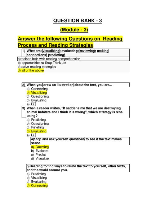 Question Bank 3 Module 3 Question Bank 3 Module 3 Answer