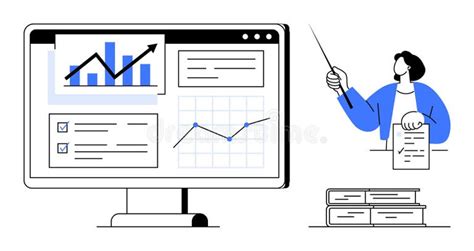Analytics Presentation With Graph Charts On Screen And Professional