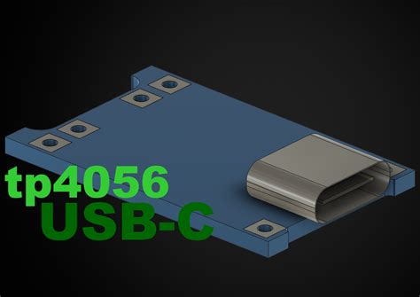 tp4056 usb c model li ion charge circuit 3d model by liangodesigns