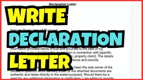 Master Declaration Letters 10 Us Examples And Free Templates