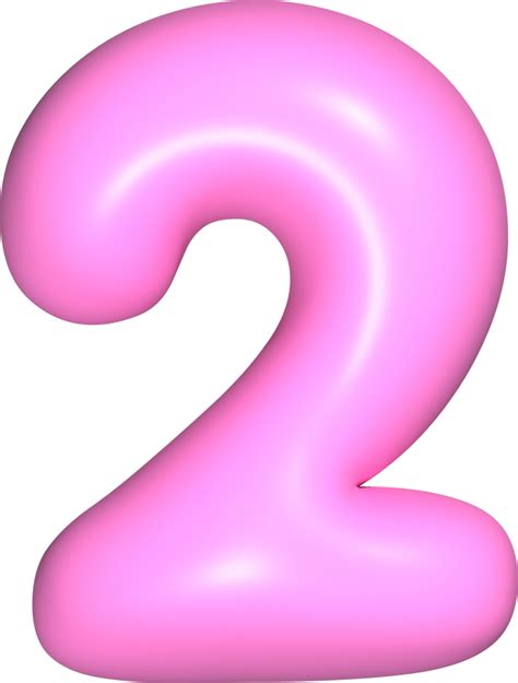 Pink Number 2 Clipart