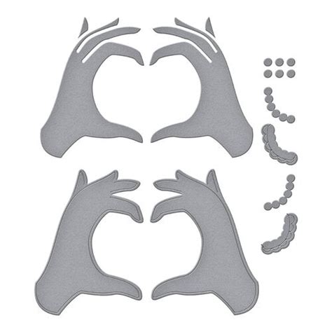 Spellbinders Beads Of Friendship Collection Etched Dies Heart Hands
