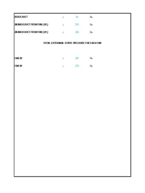 02 Calculation External Static Pressure For Riser Duct High Speed Pdf