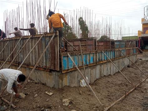 Formwork Work In Progress Of Abutment Er Golu Gurjar