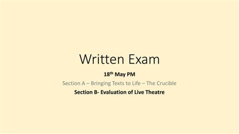 Gcse Drama Section B Revision 1 Analyse And Evaluate Pptx