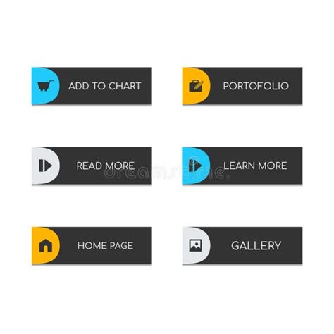 Web Buttons Flat Design Stock Vector Illustration Of Page 170410688