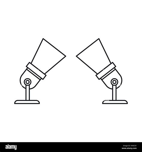 Two Spotlights Icon In Outline Style Stock Vector Image And Art Alamy