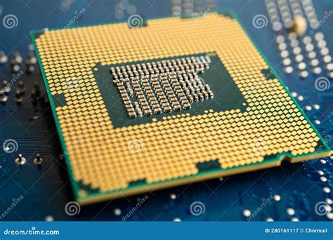 Cpu Central Processor Unit Chip Chip On Circuit Board In Pc And Laptop