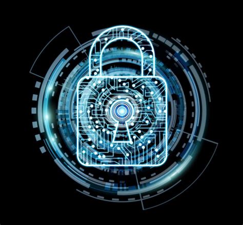 Digital Padlock Securing Datas 3d Rendering Stock Illustration