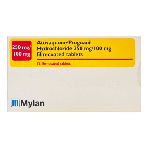Atovaquoneproguanil 250mg100mg Tablets Antimalarial Medication