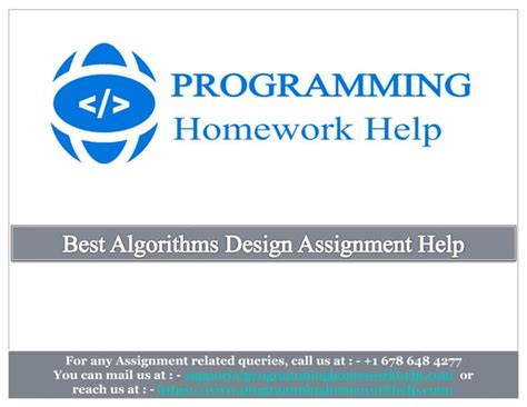 Algorithms Design Assignment Help Ppt