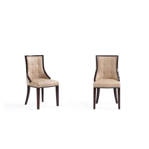 Manhattan Comfort Fifth Avenue Faux Leather Dining Chair And Walnut