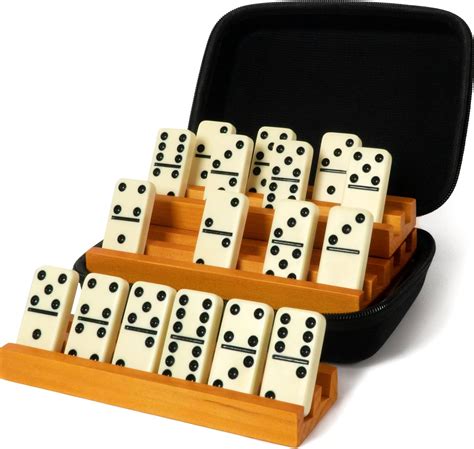 Queensell Dominos Set For Adults With 4 Domino Racks