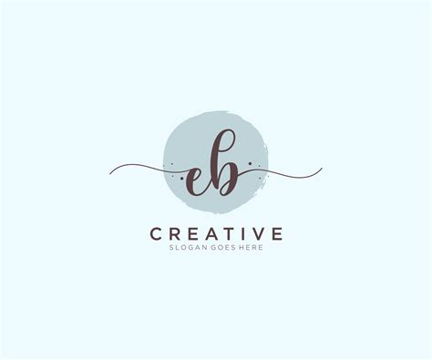 Initial Eb Feminine Logo Beauty Monogram And Elegant Logo Design Handwriting Logo Of Initial