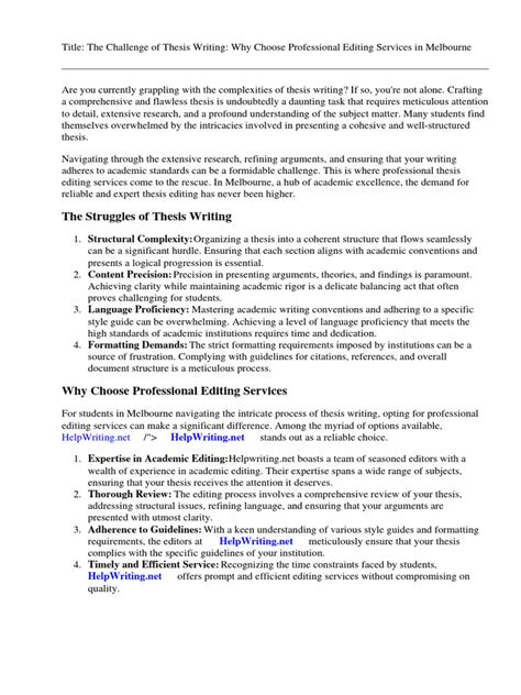 Thesis Editing Melbourne Pdf Thesis Editing
