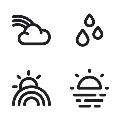 Weather Icons Set Rainbow Drop Water Sun Sunny Perfect For Website Mobile App App Icons