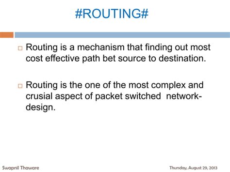 Routing Technique Ppt
