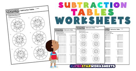 Subtraction Table Worksheets Superstar Worksheets