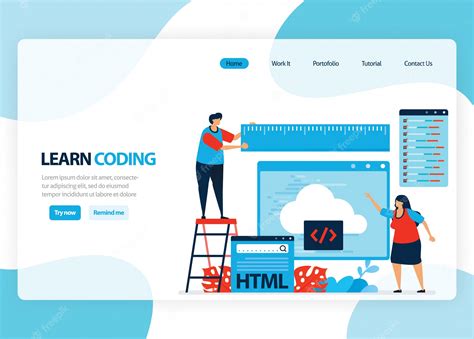 Premium Vector Homepage For Learning Programming And Coding