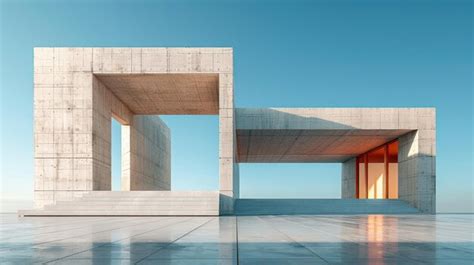 Modern Concrete Architecture With Sky Premium Ai Generated Image