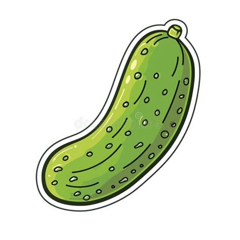 Simple Pickle Clipart Design With Thick Lines Stock Illustration