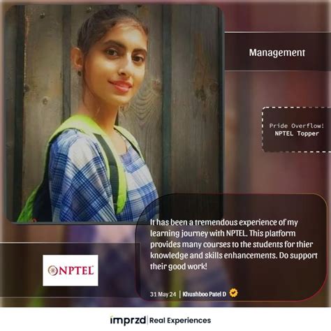 khushboo patel on linkedin nptel
