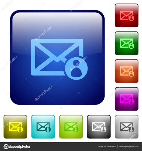 Mail Sender Color Square Buttons Stock Vector Image By ©renegadehomie 144983863