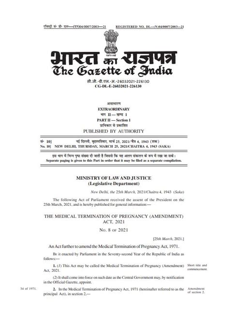 The Medical Termination Of Pregnancy Amendment Act 2021