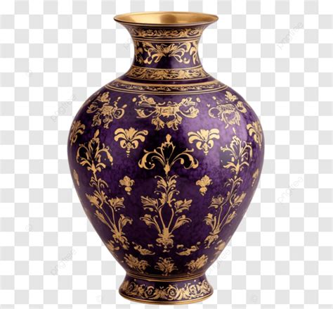 고급스러운 장식을 위한 복잡한 황금색 꽃무늬가 있는 우아한 보라색 꽃병 보라색 꽃병 황금 패턴 고급 장식 Png 일러스트 및 이미지 에 대한 무료 다운로드 Pngtree