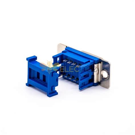 Pin DB Connector Female Straight Blue Through Hole For PCB Mount