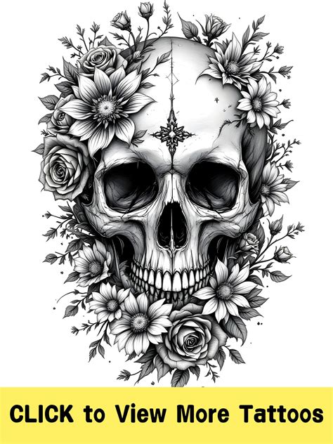 30 Skull Tattoo Designs Png Art Bundle Digital Download Etsy