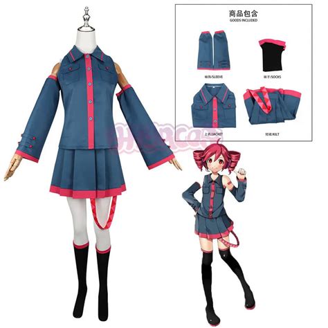 Anime Mikuu Kasane Teto Cosplay Costume Women Men Grey Pink Dress