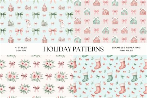 Coquette Christmas Seamless Patterns Graphic By Summit Avenue