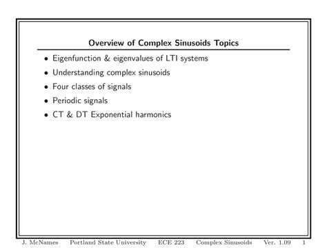 Overview Of Complex Sinusoids Topics Electric Circuit Analysis Iii