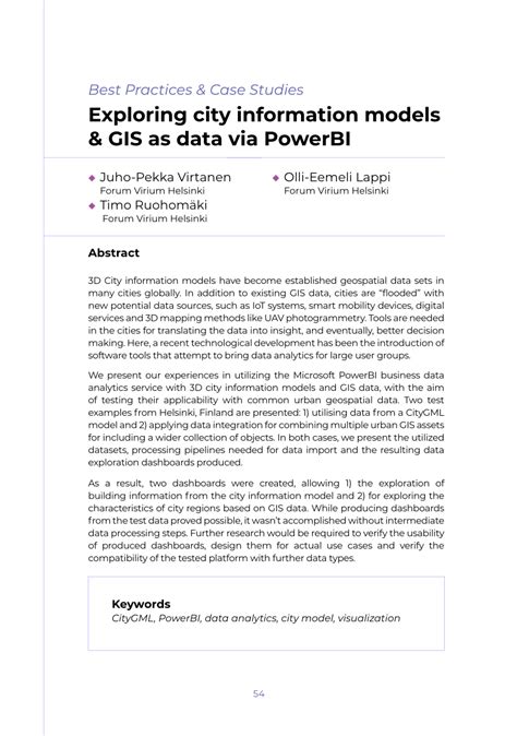 PDF Exploring City Information Models GIS As Data Via PowerBI