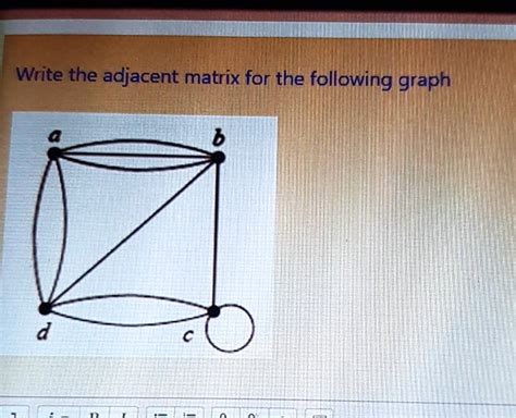 Solved Write The Adjacent Matrix For The Following Graph D