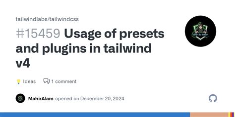 usage of presets and plugins in tailwind v4 · tailwindlabs tailwindcss