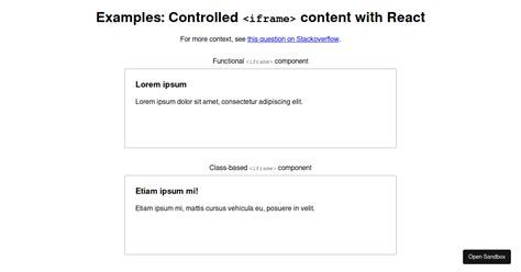 React Iframe Examples Codesandbox