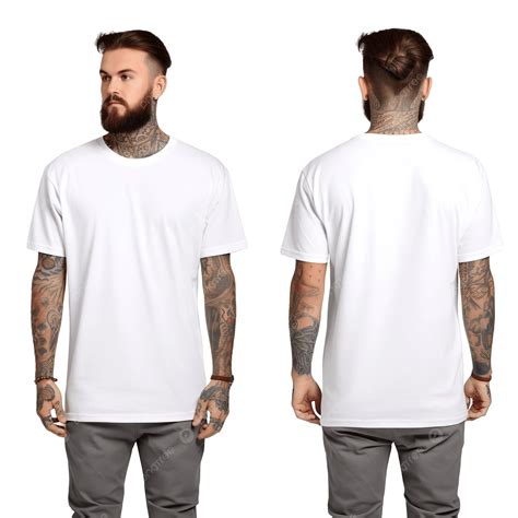 흰색 티셔츠를 입고 고립된 앞면과 뒷면 모델 티셔츠 외딴 사업 Png 일러스트 및 이미지 에 대한 무료 다운로드 Pngtree