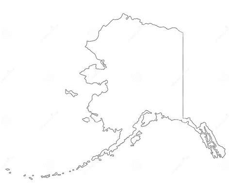 Alaska Adminstrative Map Or Outline Map Of Alaska Stock Illustration