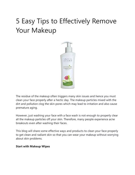 Ppt 5 Easy Tips To Effectively Remove Your Makeup Powerpoint