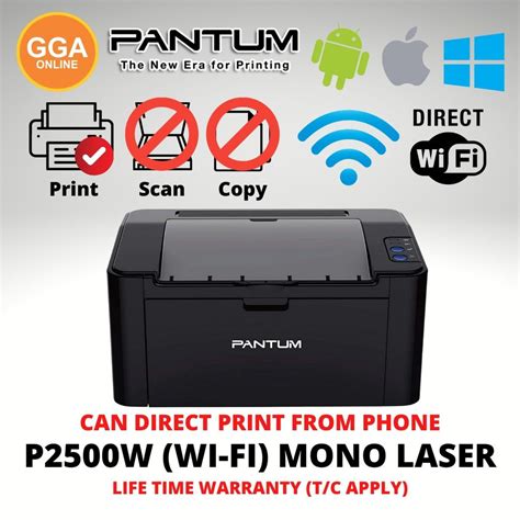 Pantum P W Monochrome Wireless Laser Printer Direct Wi Fi Usb Shopee Malaysia