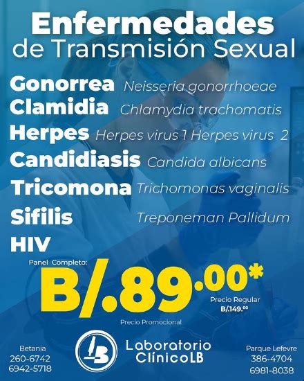 Promo Enfermedades De Transmisión Sexual Laboratorio Clínico Lb