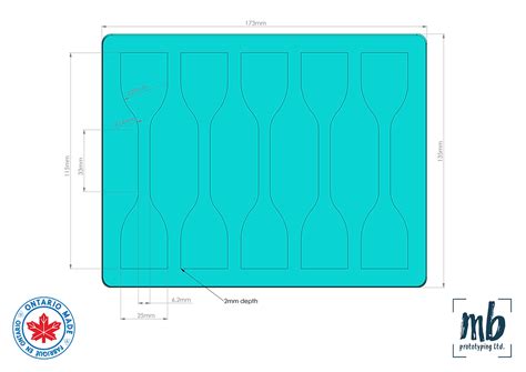 Astm D638 Tensile Test Specimen Type I Silicone Mold Mb Prototyping Ltd