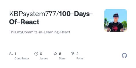 GitHub KBPsystem Days Of React This MyCommits In Learning React