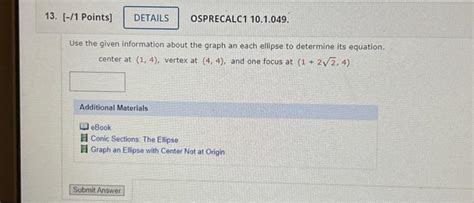 Solved Use The Given Information About The Graph An Each Chegg