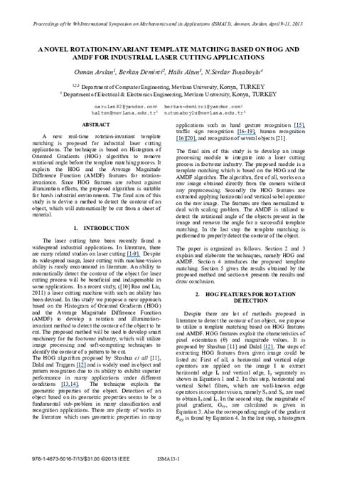 Pdf A Novel Rotation Invariant Template Matching Based On Hog And Amdf For Industrial Laser